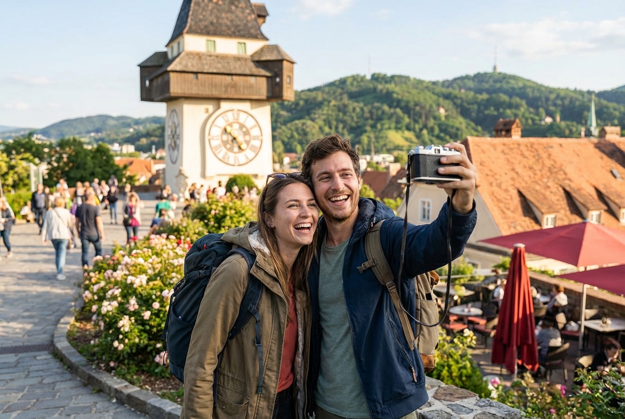 A Romantic Day in Graz: Hilltop Views, River Strolls & Rooftop Sunset ...