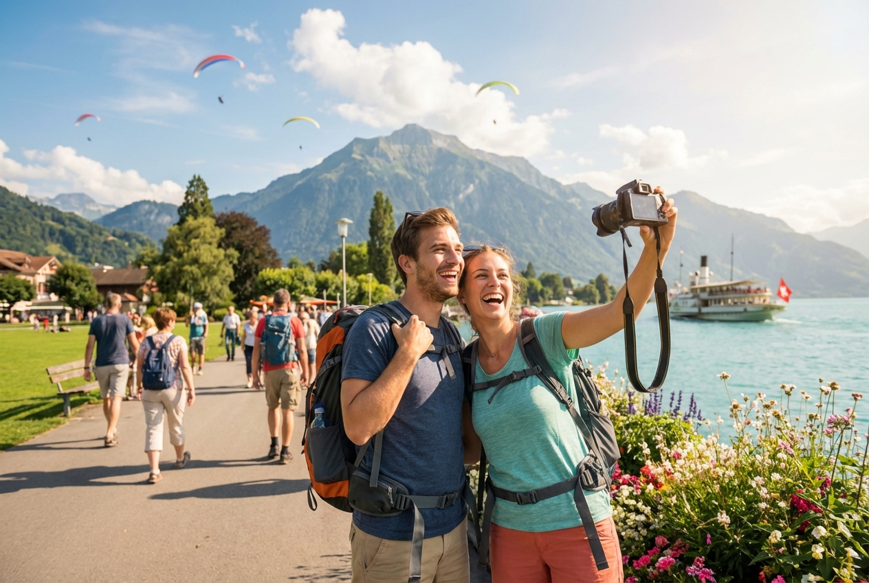 A Romantic Day in Interlaken — Lakeside Calm & Mountain Sunsets ...