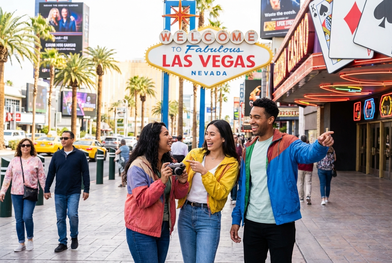 Friends' One-Day Las Vegas: Daytime Play + Night Helicopter Over the ...